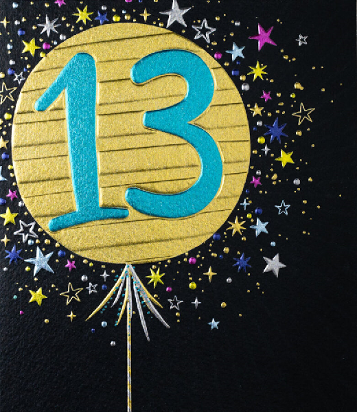 13th Balloon Birthday Card | Age Birthday Cards | The GIfted TYpe - The Gifted Type
