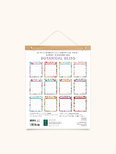 2025 Botanic 12-Month Hanger Calendar | Studio Oh! | The Gifted Type