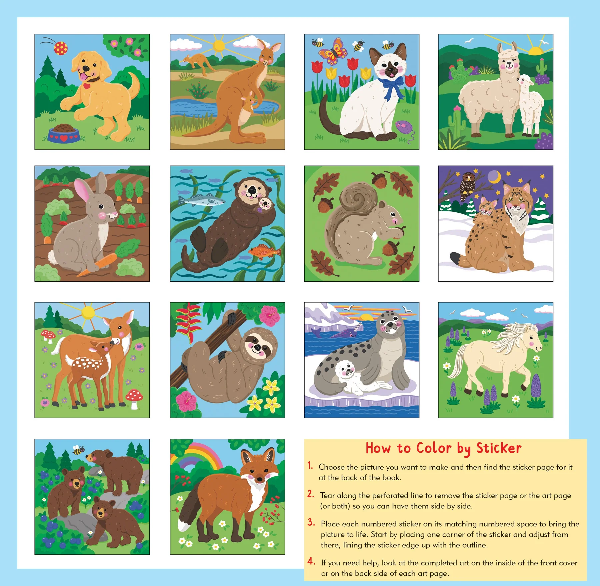 Color-By-Sticker Furry Friends Activity Book | Peter Pauper Press | The ...