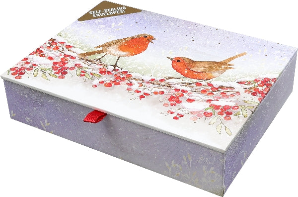 English Robins In Winter Boxed Holiday Cards | Peter Pauper Press | The ...