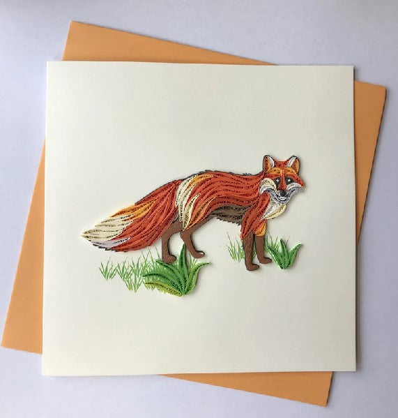 Fox Card | Quilling Blank Art Cards | The Gifted Type