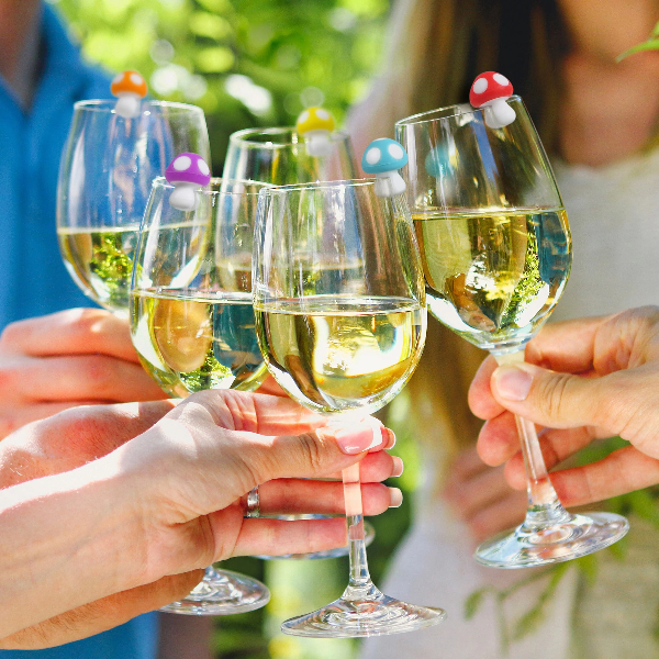 Tiny Toadstools Wine Markers Set | Peter Pauper Press | The Gifted Type