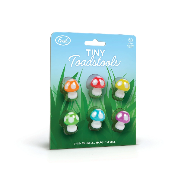 Tiny Toadstools Wine Markers Set | Peter Pauper Press | The Gifted Type