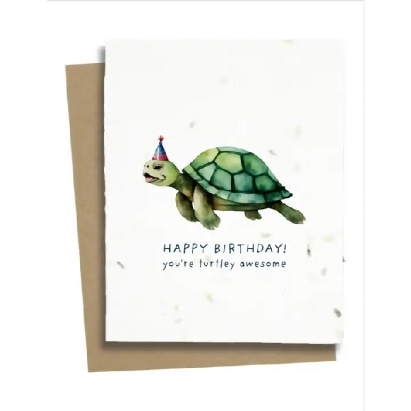 Party Turtle Plantable Card | Birthday Cards | The Gifted Type