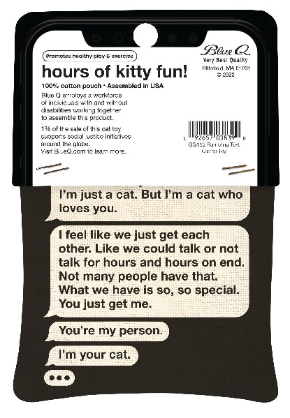 Rambling Text Catnip Toy | Blue Q | The Gifted Type