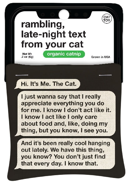 Rambling Text Catnip Toy | Blue Q | The Gifted Type